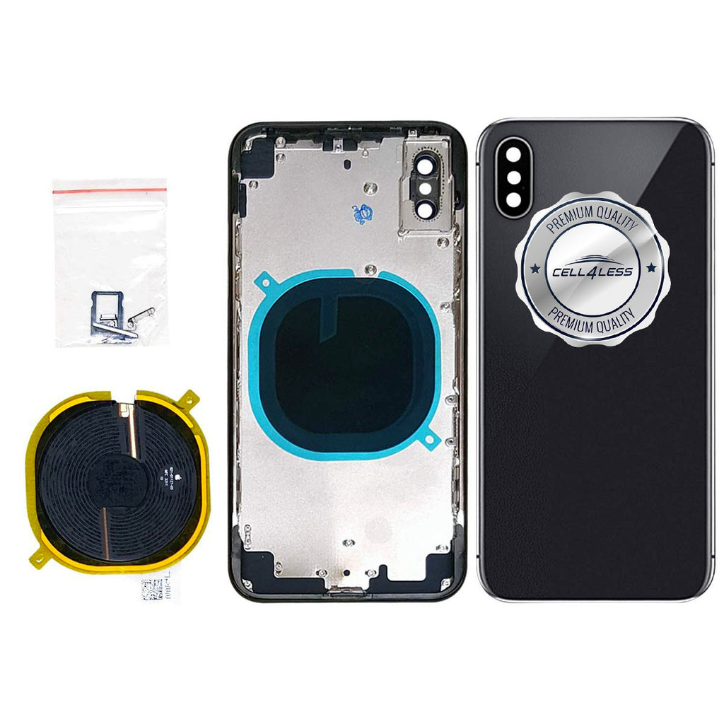 iPhone X SPACE GRAY Back Housing Assembly Metal MidFrame w/ Back Glass ...