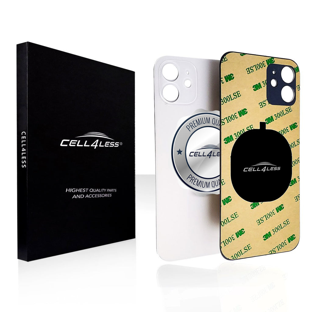 iPhone 12 Back Glass W/Full Body Adhesive, Removal Tool, and Wide Came ...