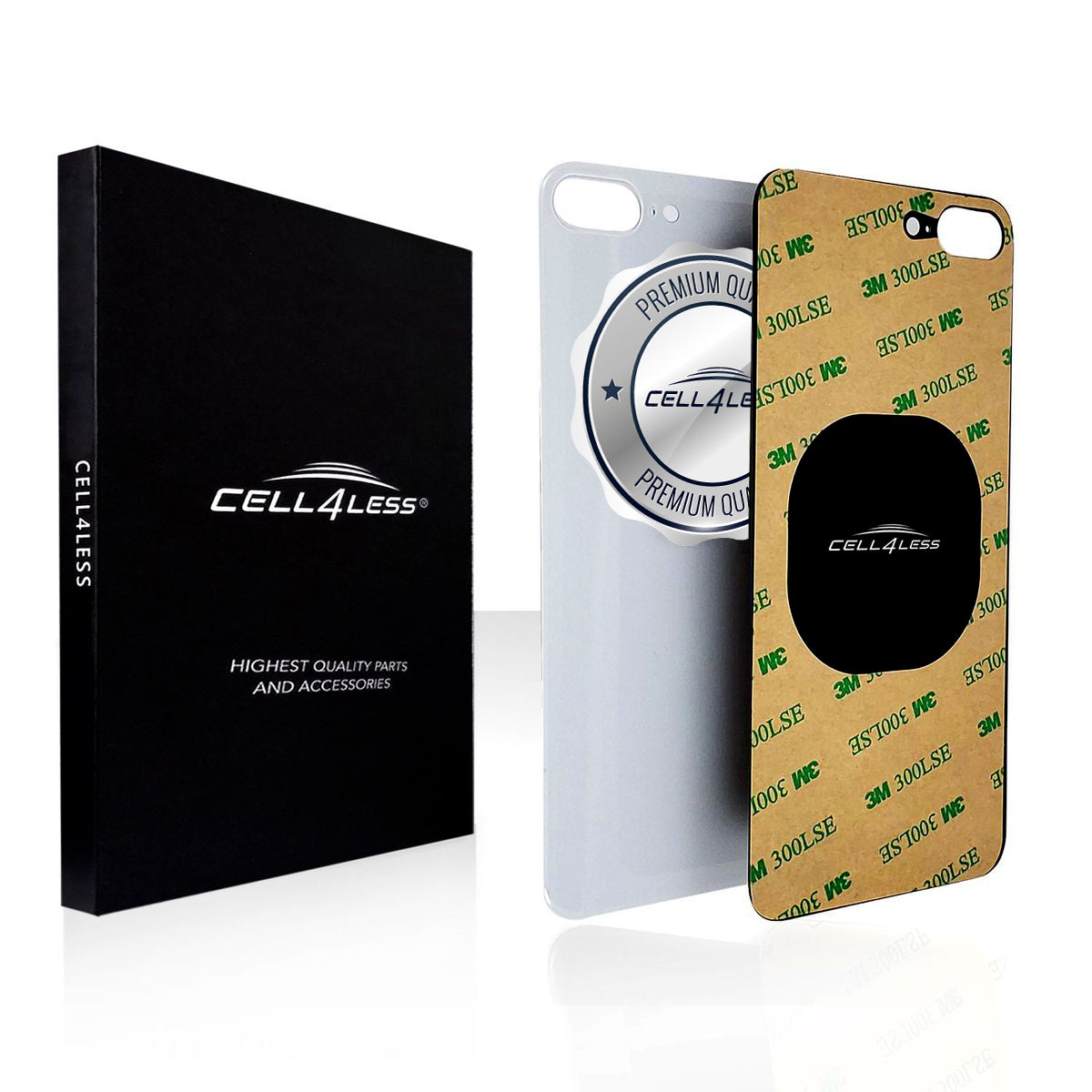 iPhone 8 Plus Back Glass W/Full Body Adhesive, Removal Tool, and Wide ...