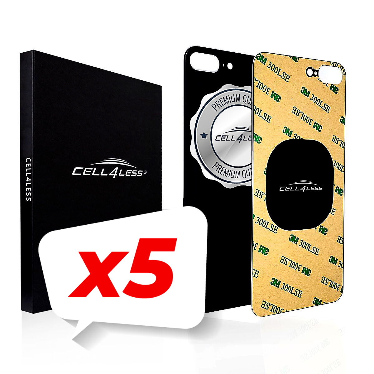 iPhone 8 Plus Back Glass W/Full Body Adhesive, Removal Tool, and Wide ...