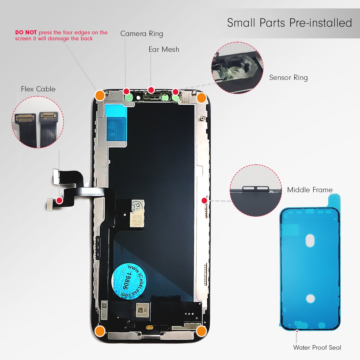 iPhone XS 5.8 Inch TFT LCD Touch Screen Replacements With Assembly Too ...